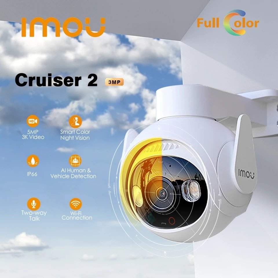IMOU Cruiser 2 PTZ Wifi 6 IP 3MP Camera Outdoor IP66 Weatherproof Color ...